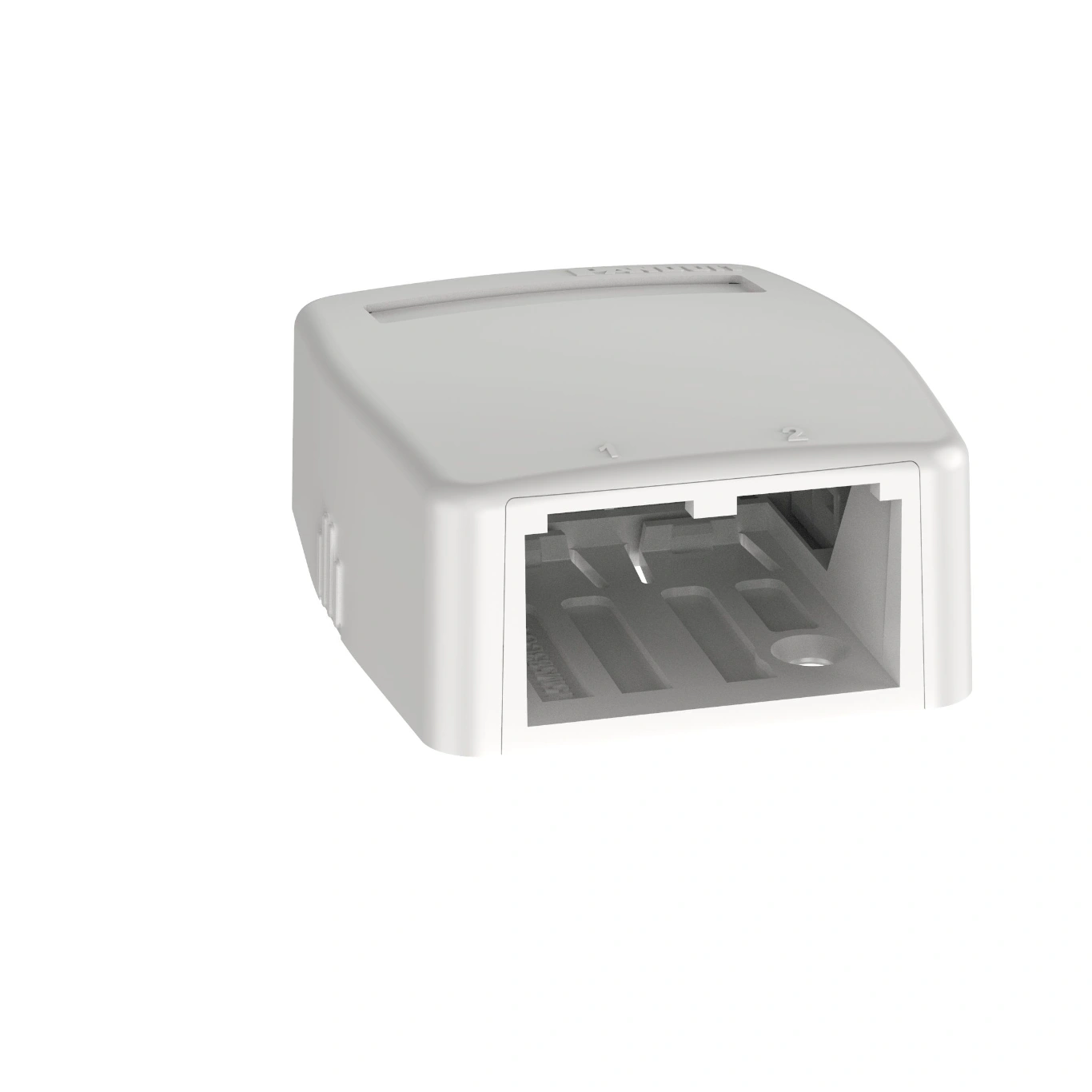 Caja modular 2 posiciones con adhesivo, Blanco – Telmedia Store